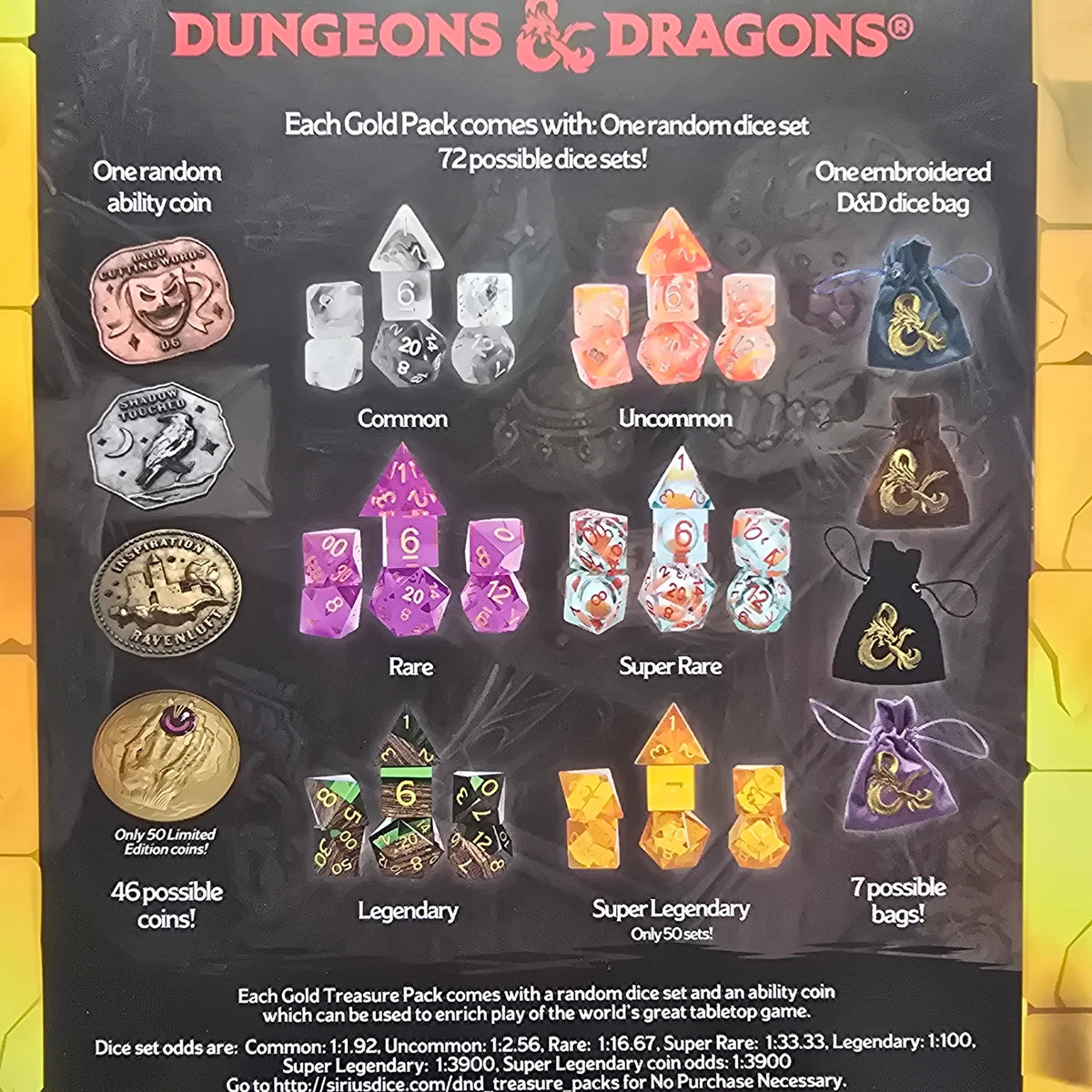 Acererak's Treasure Pack Dice Set, Gold Edition | Lazarus Games