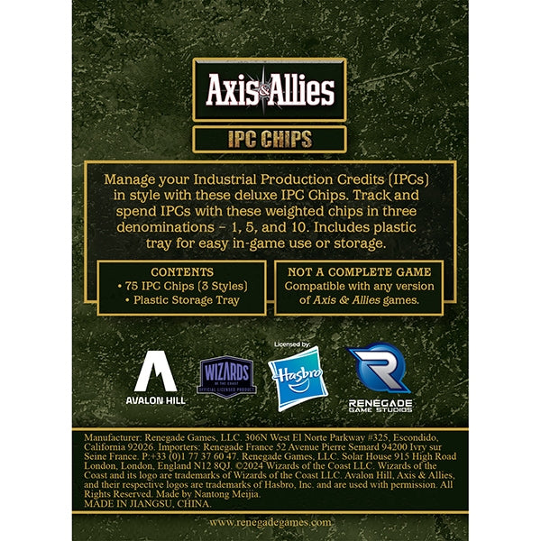 Axis & Allies: IPC Chips | Lazarus Games