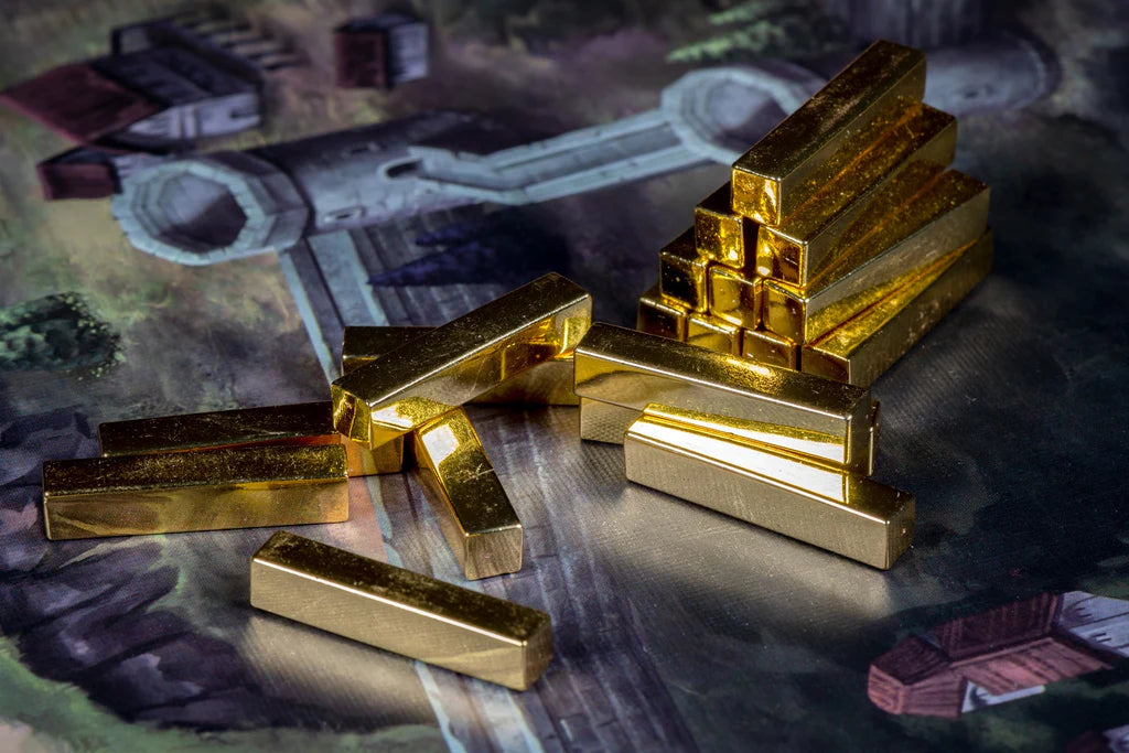 Board Game Upgrade: Metal Alloy 10-pack Resource Tokens - Gold Bars ...