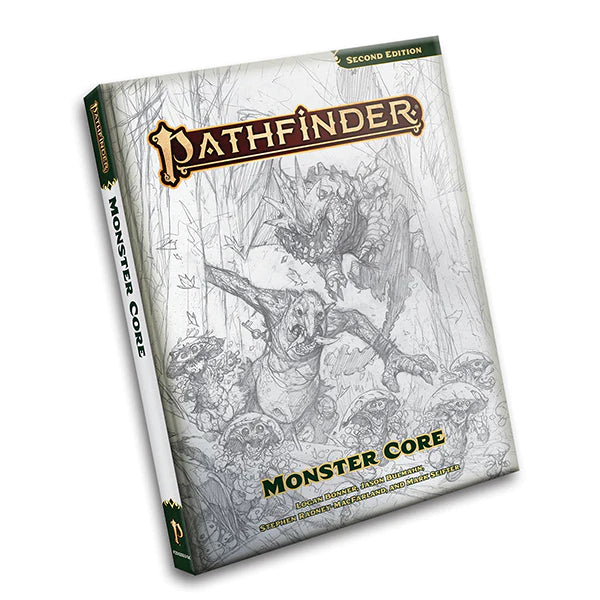 Pathfinder RPG, 2e: Monster Core Remastered, Sketch Cover | Lazarus Games