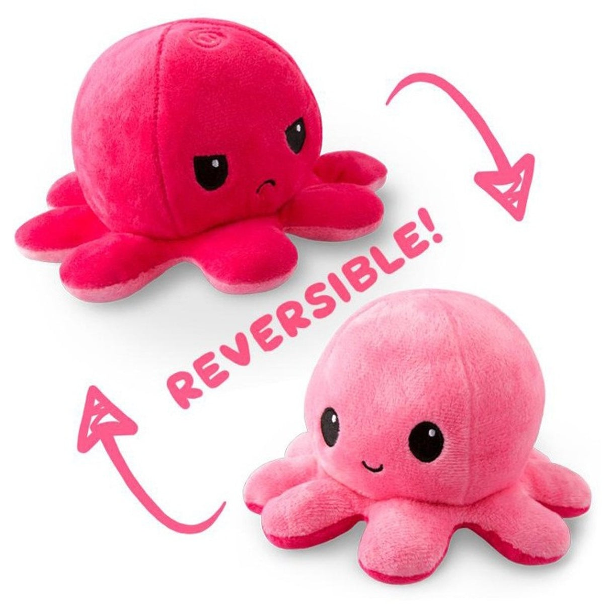 Reversible Octopus Plushie: Happy Light Pink and Angry Pink | Lazarus Games