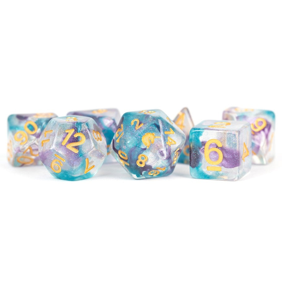 Unicorn Resin Poly Dice Set: Fancy Fae (7) | Lazarus Games