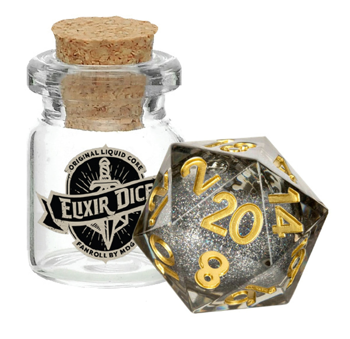 d20 Liquid Core Elixir Dice: Vanishing Oil | Lazarus Games