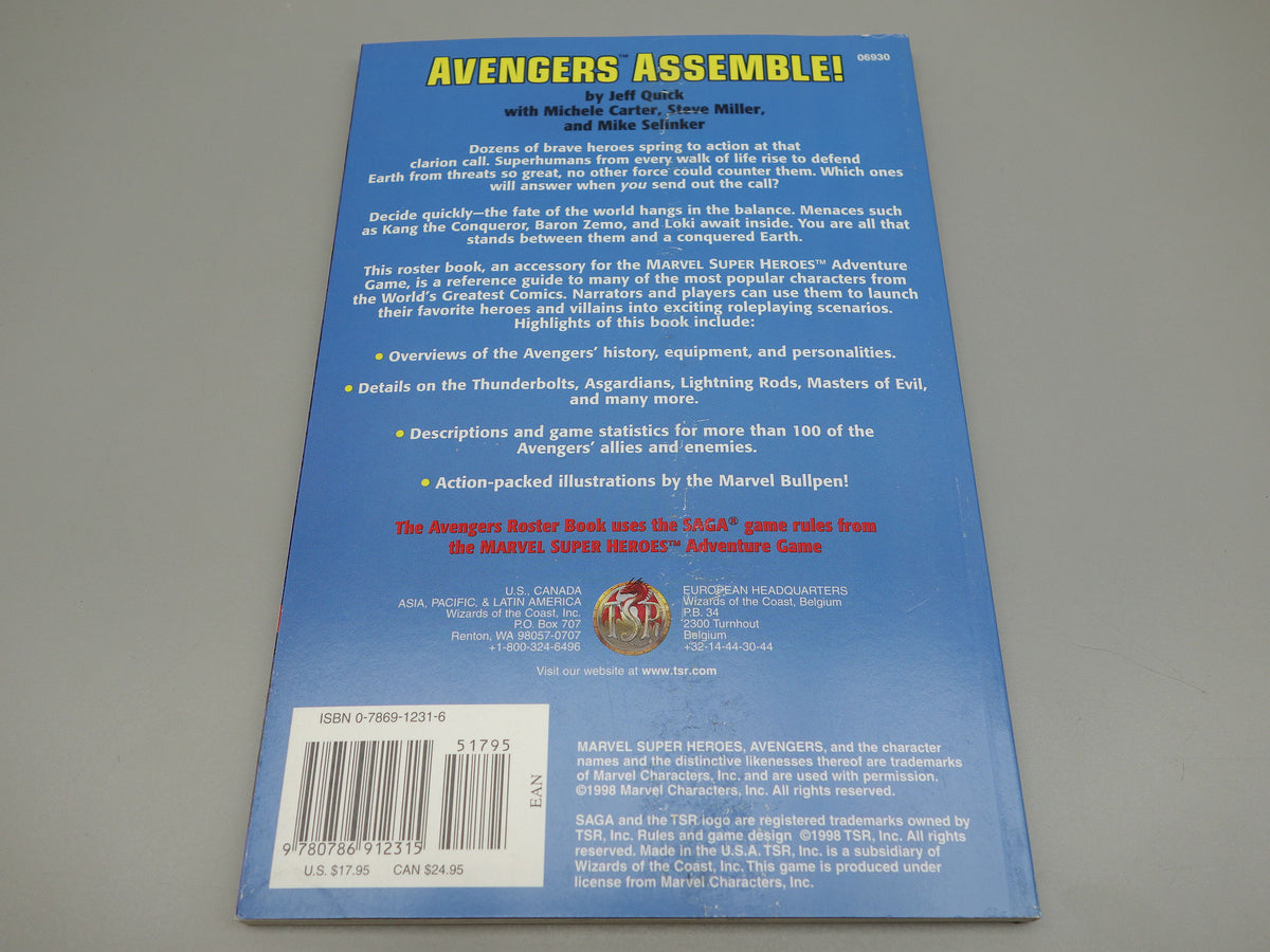 Marvel Super Heroes: Adventure Game - The Avengers Roster Book ...