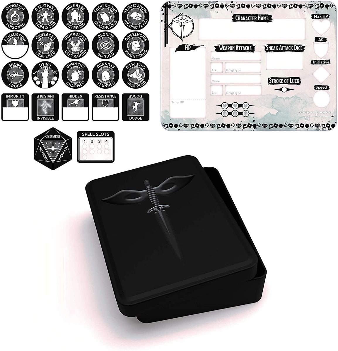 D&D 5e: Token Set- Rogue Set (Player Board & 22 tokens) | Lazarus Games